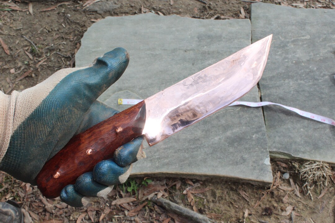 Copper Knife W/ Mahogany Handle (7th Anniversary Gift for Him) (made to ...