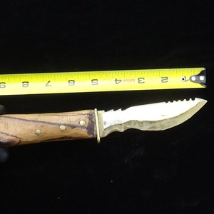 Brass Knife W/ Zebra Wood Handle (hidden Tang) - Etsy