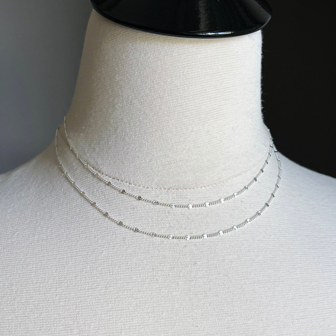 Curb Chain Layering Sterling Silver, Dainty Sterling Silver Chain ...