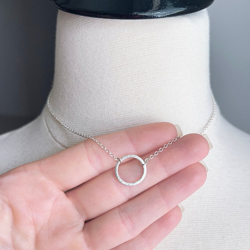 Sterling Silver Open Circle Necklace, Gold Vermeil, Dainty Layering - Etsy