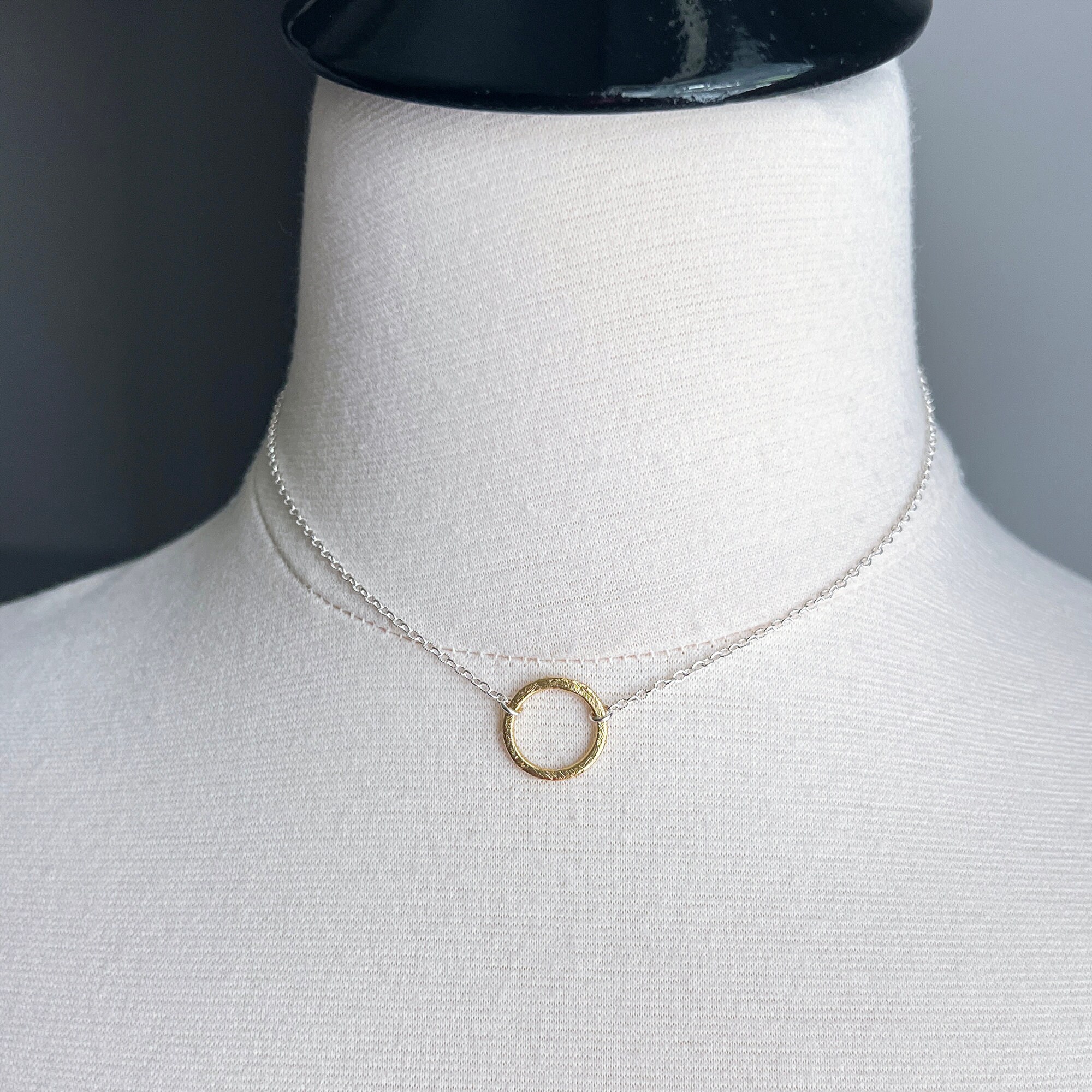 Sterling Silver Open Circle Necklace, Gold Vermeil, Dainty Layering - Etsy