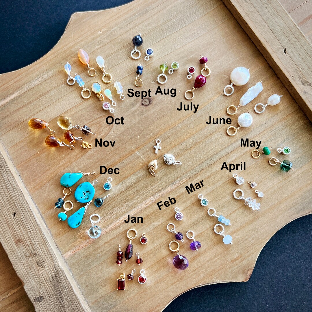 Dainty Birthstone Charms, Build Your Own Custom Charms, Real Gemstone ...