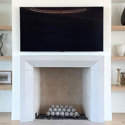 Contemporary Cast Stone Fireplace Mantel - Etsy
