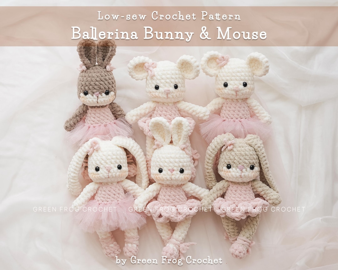 Ballerina Bunny and Mouse Amigurumi Pattern Crochet PDF Pattern - Etsy