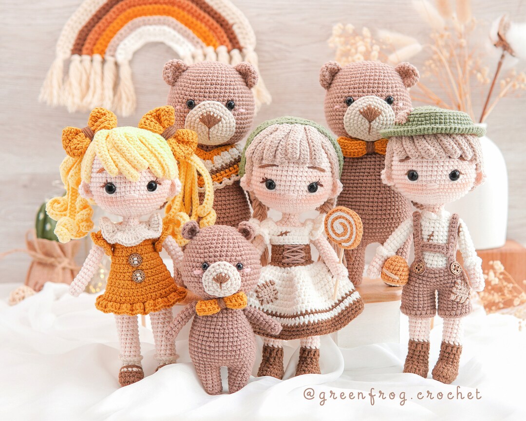 Amigurumi Pattern Crochet Bundle Hansel, Gretel, Goldilocks and Three ...