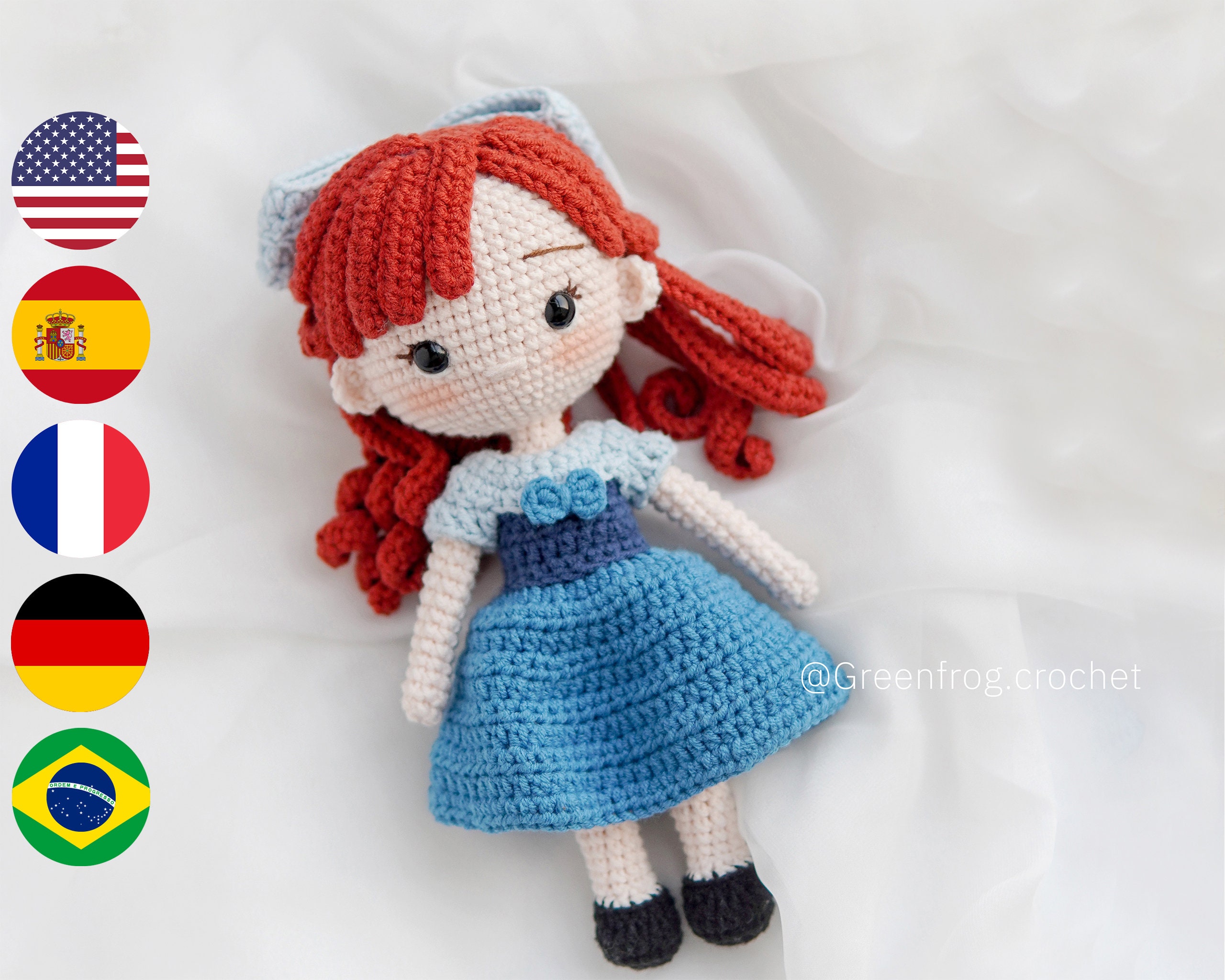 Amigurumi Pattern Crochet Pattern Princess Doll Bundle 15 in - Etsy