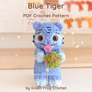 Bundle 4 in 1 No Sew and Low Sew Blue Silly Tiger Kpop Crochet Patterns ...