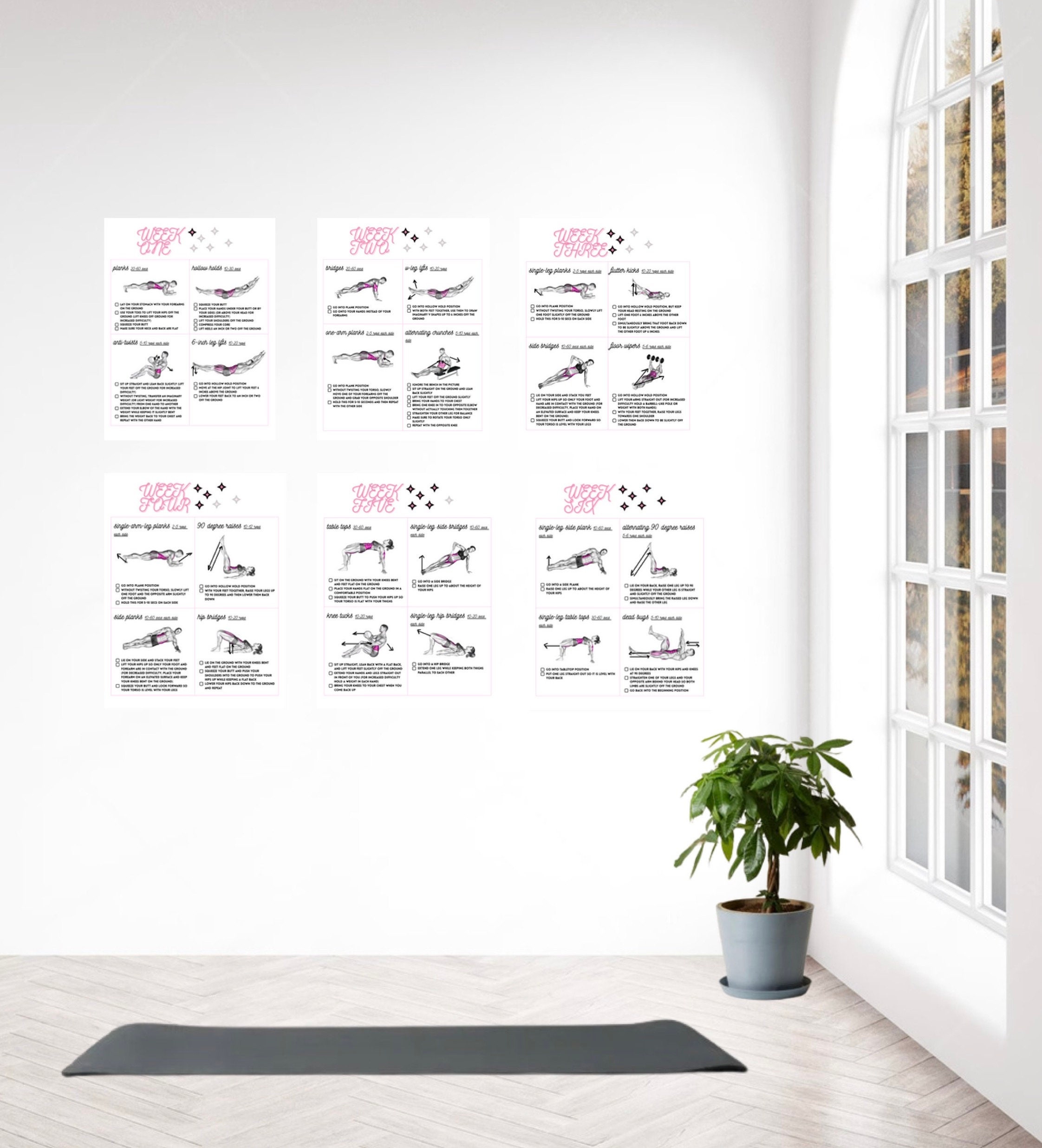 Core Bundle Six Week Workout Program: Ab Exercises to Get You Fit - Etsy