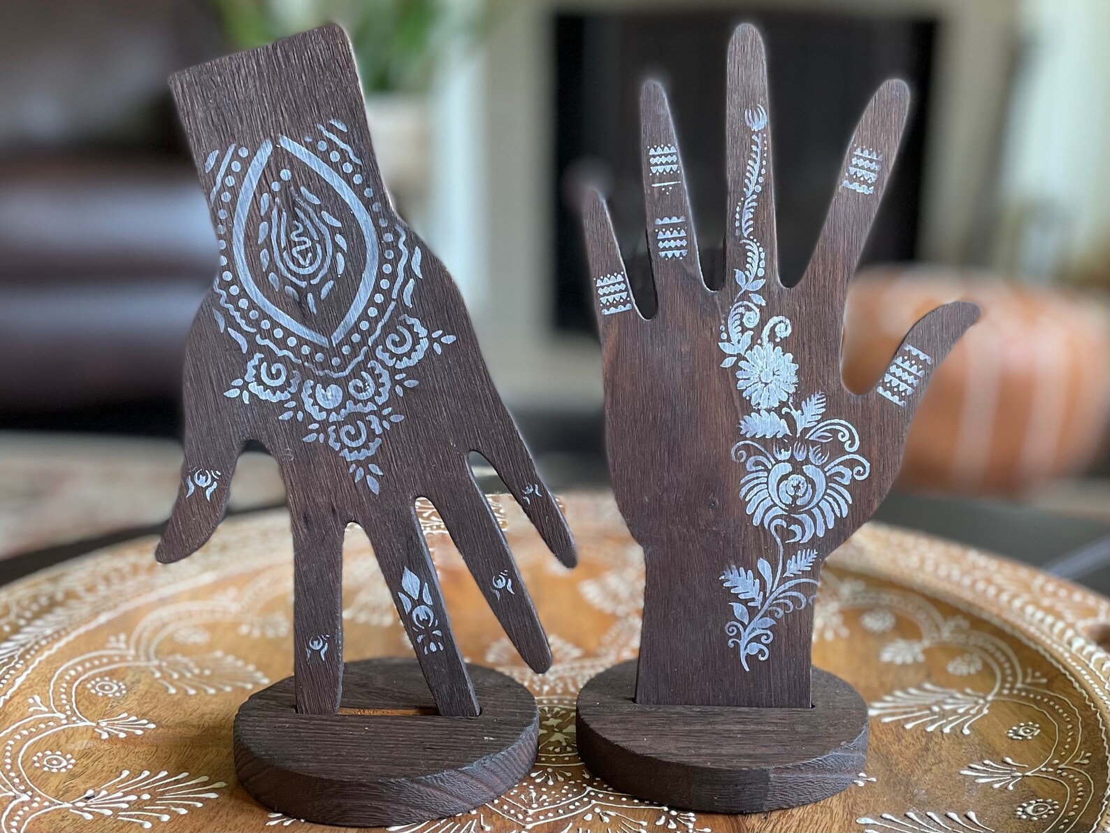Henna Hands Jewelry Stands Set of 2 | Etsy