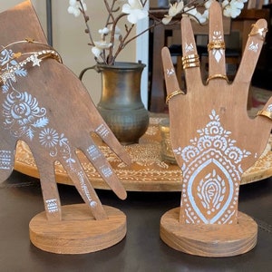 Henna Hands Jewelry Stands Set of 2 - Etsy