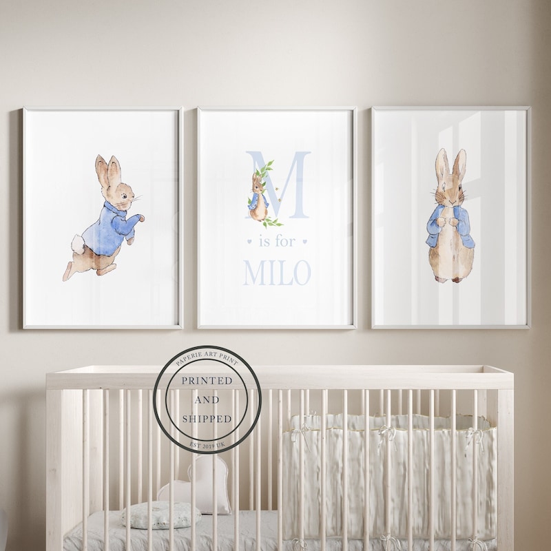 Rabbit Nursery Art - Etsy