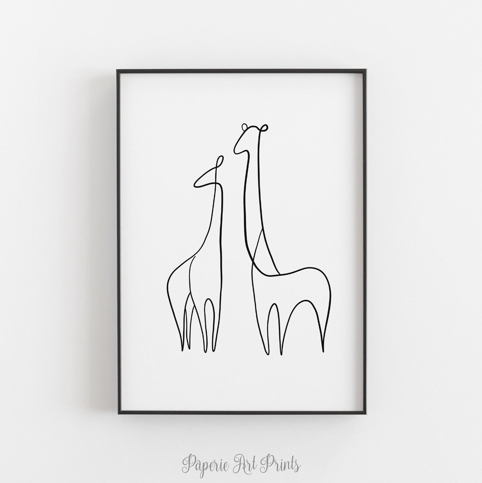 Minimalist Line Drawing | Giraffe Line Art | Wall Decor | Line Drawing ...