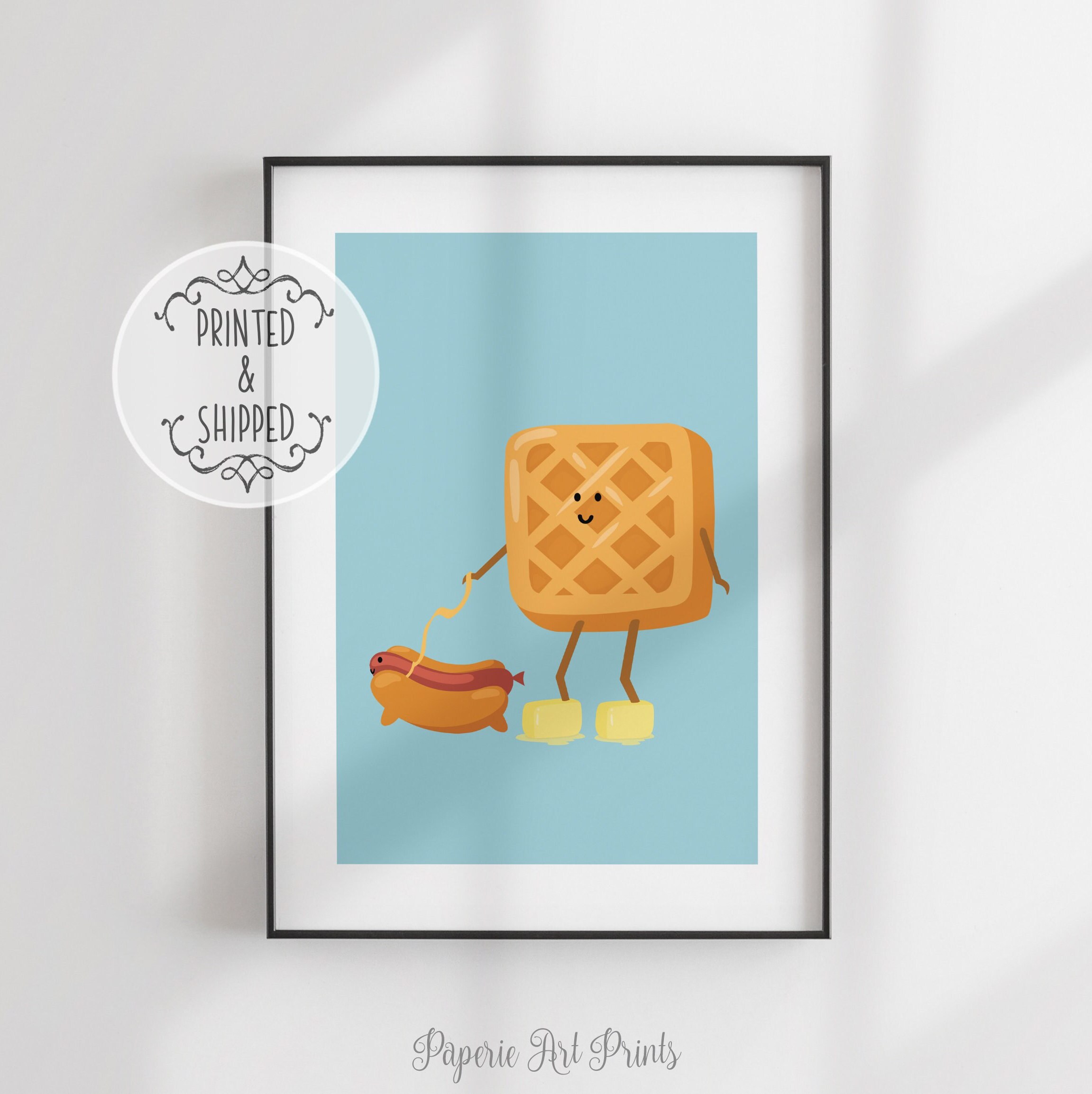 Waffle Print Breakfast Wall Art Wall Decor Kitchen Print | Etsy