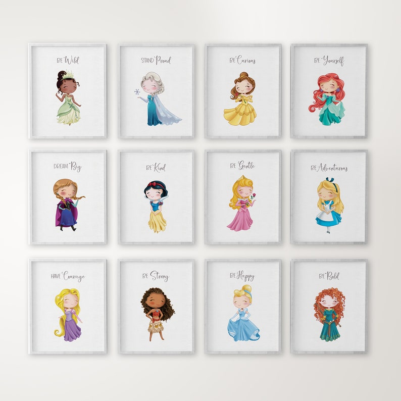 Princess Nursery Prints Nursery Princess Art Princess - Etsy