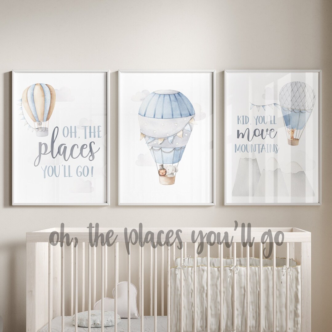 Oh the Places You'll Go Nursery Prints | Nursery Art | Nursery Decor ...