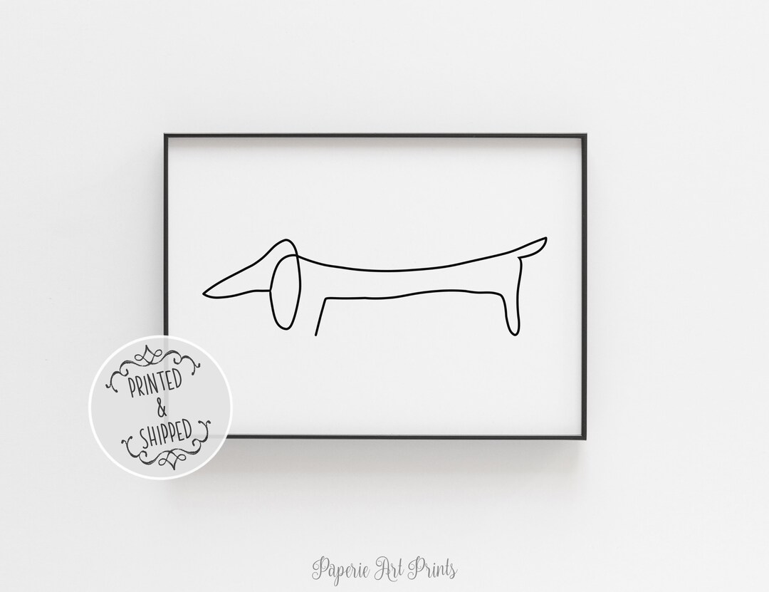 Minimalist Line Drawing Dog Line Art Wall Decor Line - Etsy