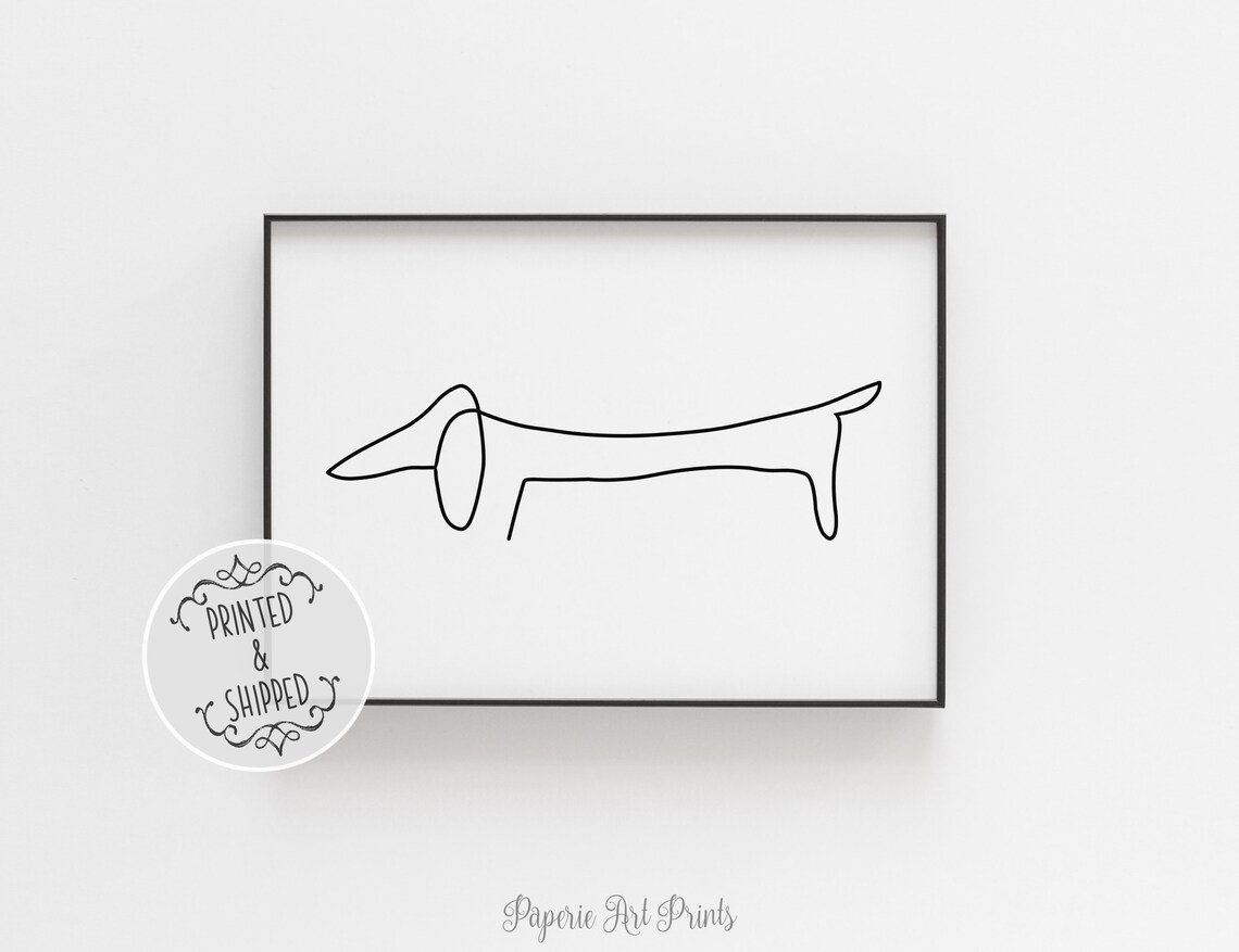 Minimalist Line Drawing Dog Line Art Wall Decor Line - Etsy