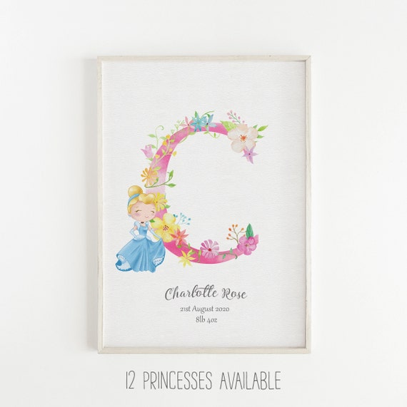 Princess Nursery Prints Baby Name Print Nursery Princess | Etsy