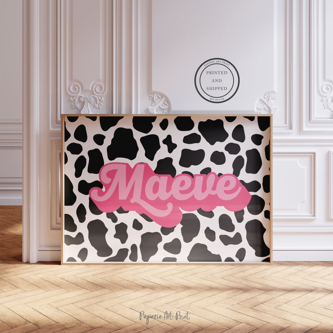Custom Cow Print Name Print | Cowgirl Name Print | Funky Children's ...