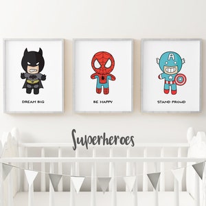 Superhero Nursery Prints | Nursery Superhero Art | Superhero Nursery ...