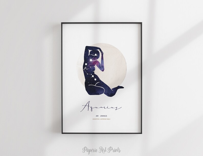 Star Sign Print Zodiac Print Home Decor Birthday Prints | Etsy