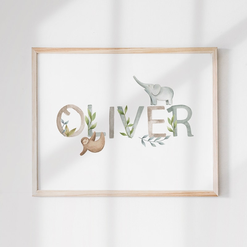 Safari Name Sign - Etsy