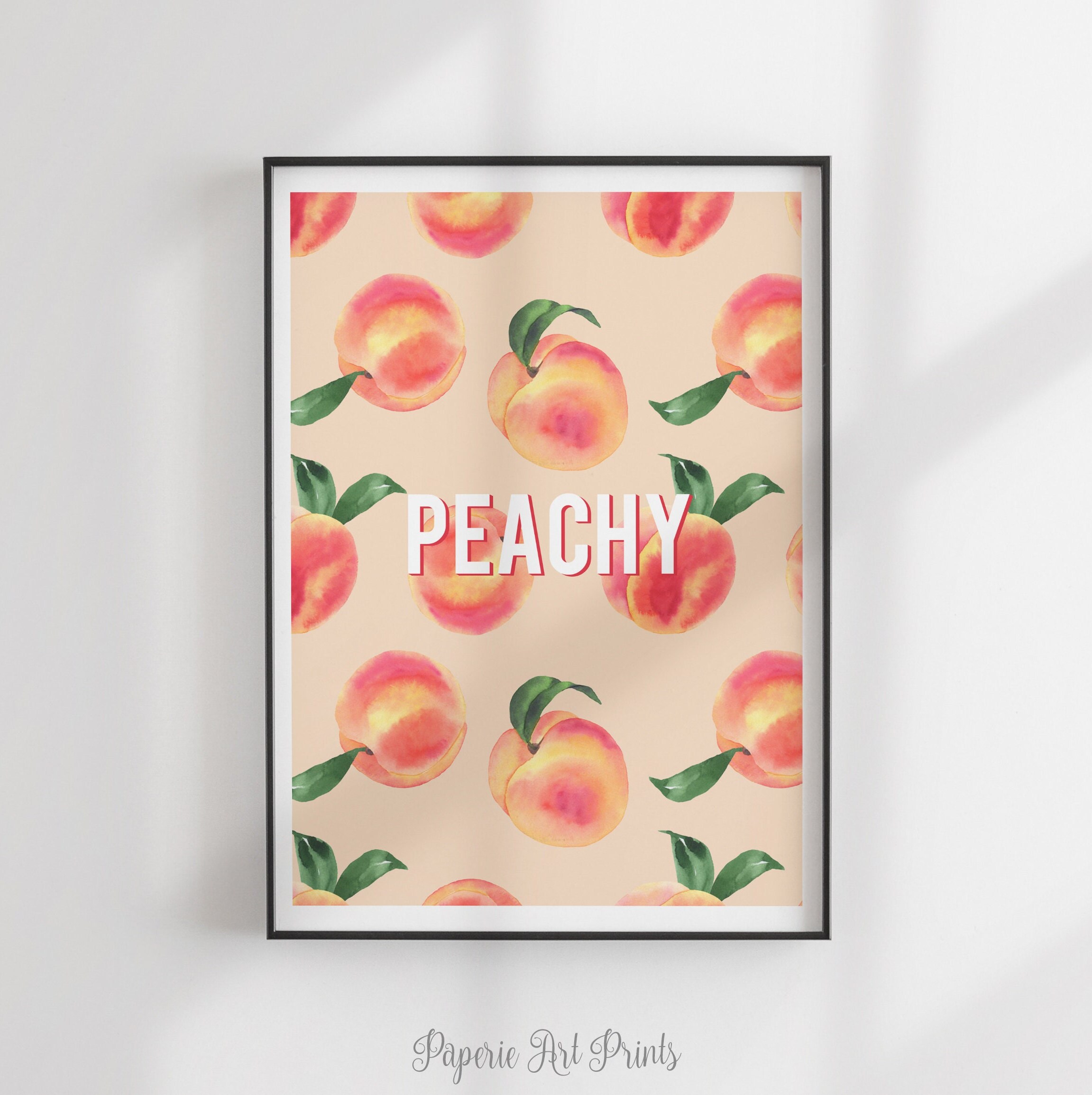 Peachy Print Peach Art Watercolor Peaches Fruit Art | Etsy