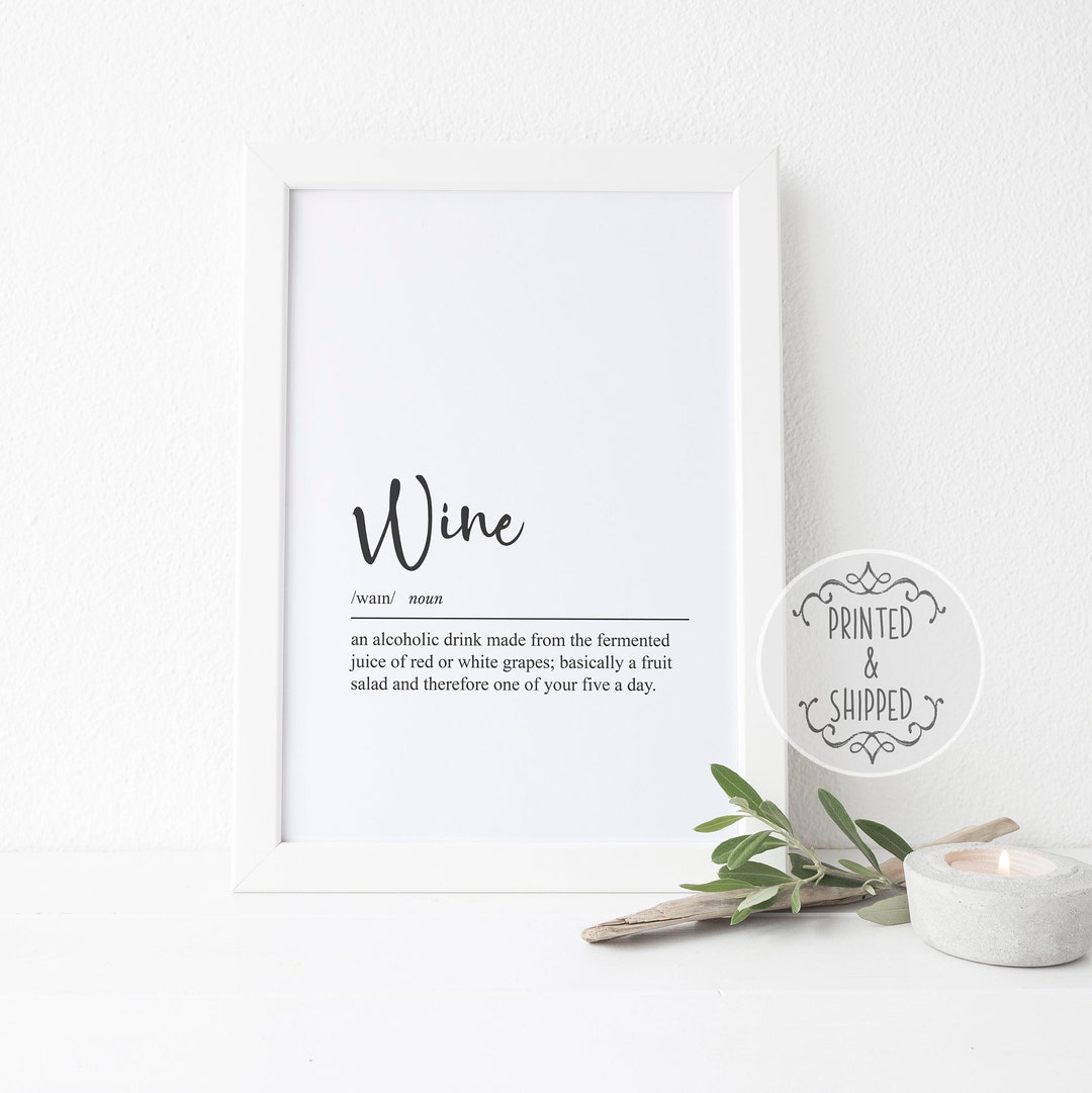 Wine Definition Print | Kitchen Art | Home Decor | Gift Wall Art ...