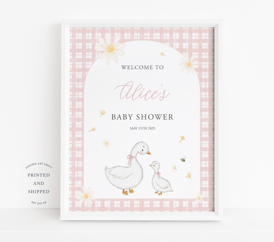 Silly Goose Welcome Sign | Pink Goose Baby Shower Welcome Sign | Baby ...