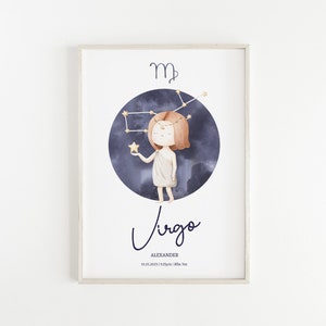 Baby Star Sign Print | Children's Zodiac Print | Birthday Prints ...