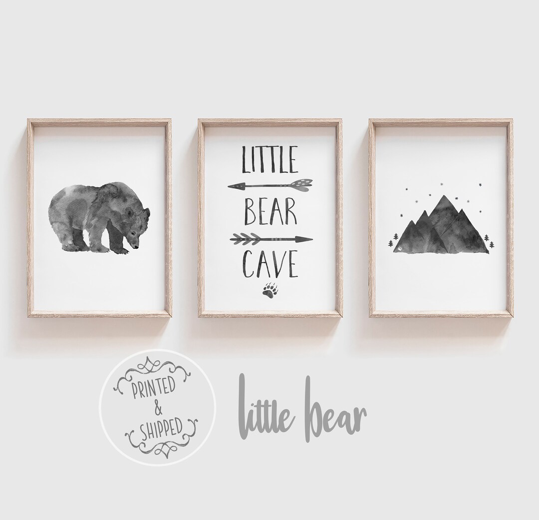 Little Bear Cave Print Rustic Nursery Art Nursery Decor - Etsy