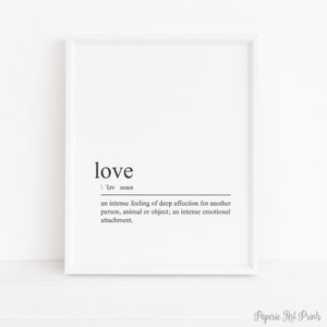 Love Dictionary Print | Definition Art | Home Decor | Valentine Wall ...