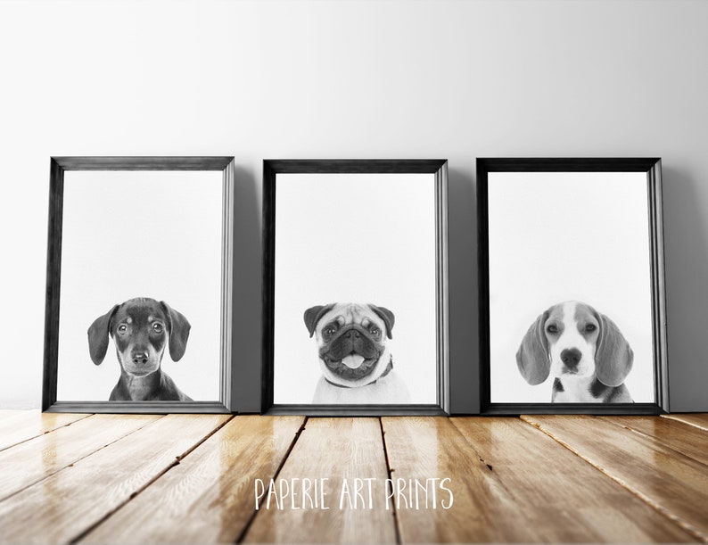 Puppy Dog Prints Dog Wall Art Puppy Poster Animal Decor - Etsy