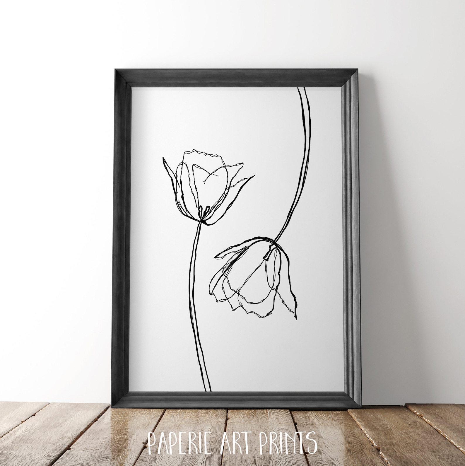 Minimalist Line Drawing | Line Art | Wall Decor | Line Drawing Tulip ...