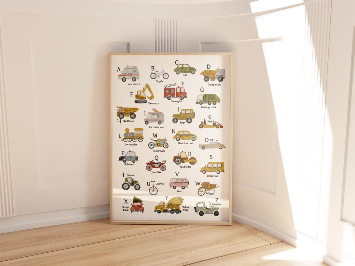 Transport Alphabet Print | Vehicles ABC | Classroom Print | Nursery ...