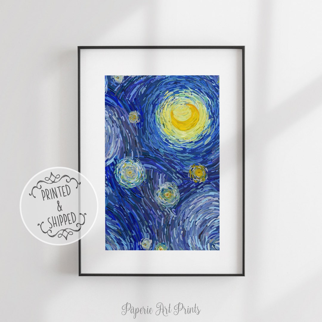 Starry Night Print | Van Gogh Poster | Home Decor | Abstract ...