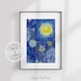 Starry Night Print | Van Gogh Poster | Home Decor | Abstract ...