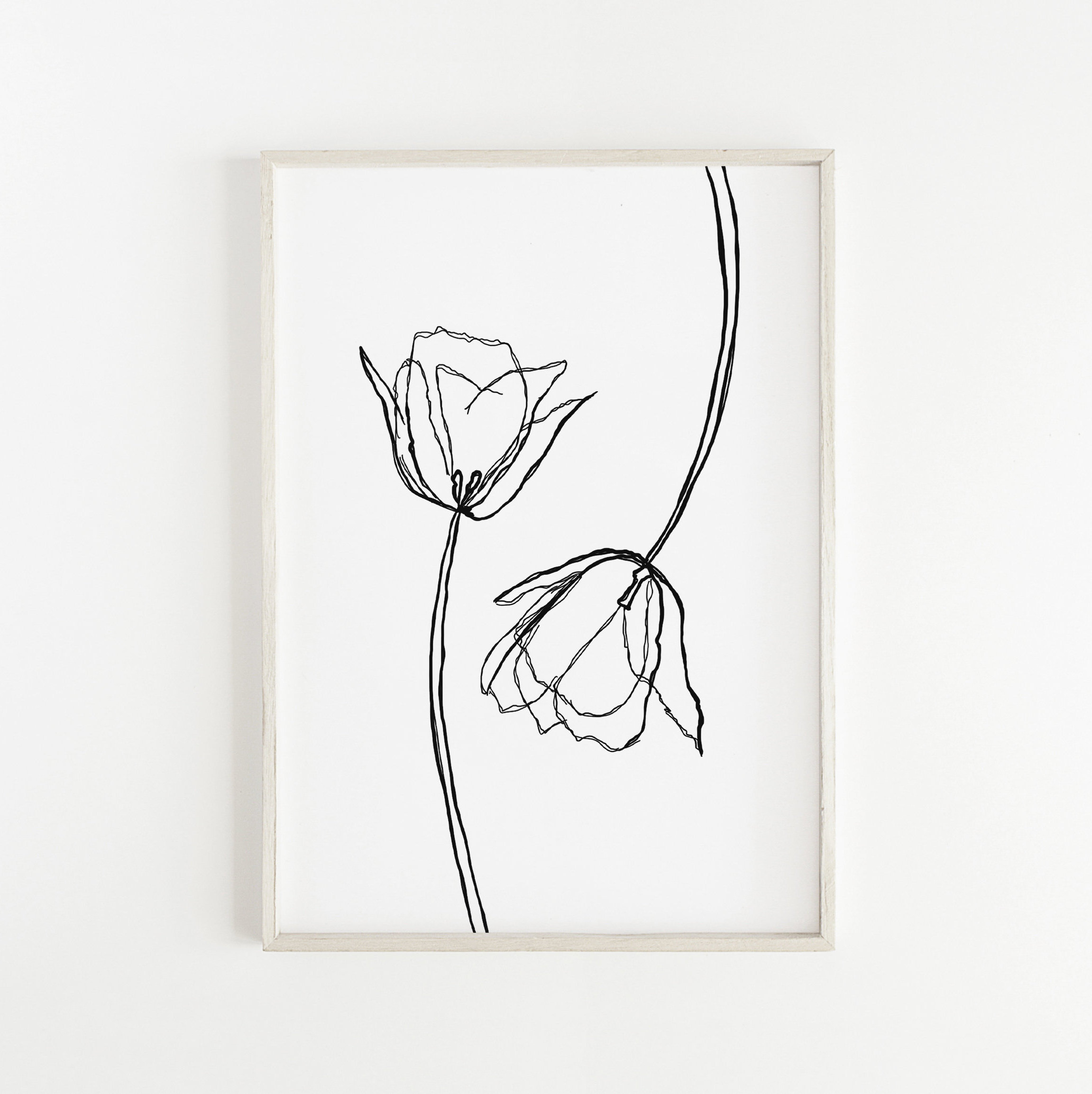 Minimalist Line Drawing | Line Art | Wall Decor | Line Drawing Tulip ...