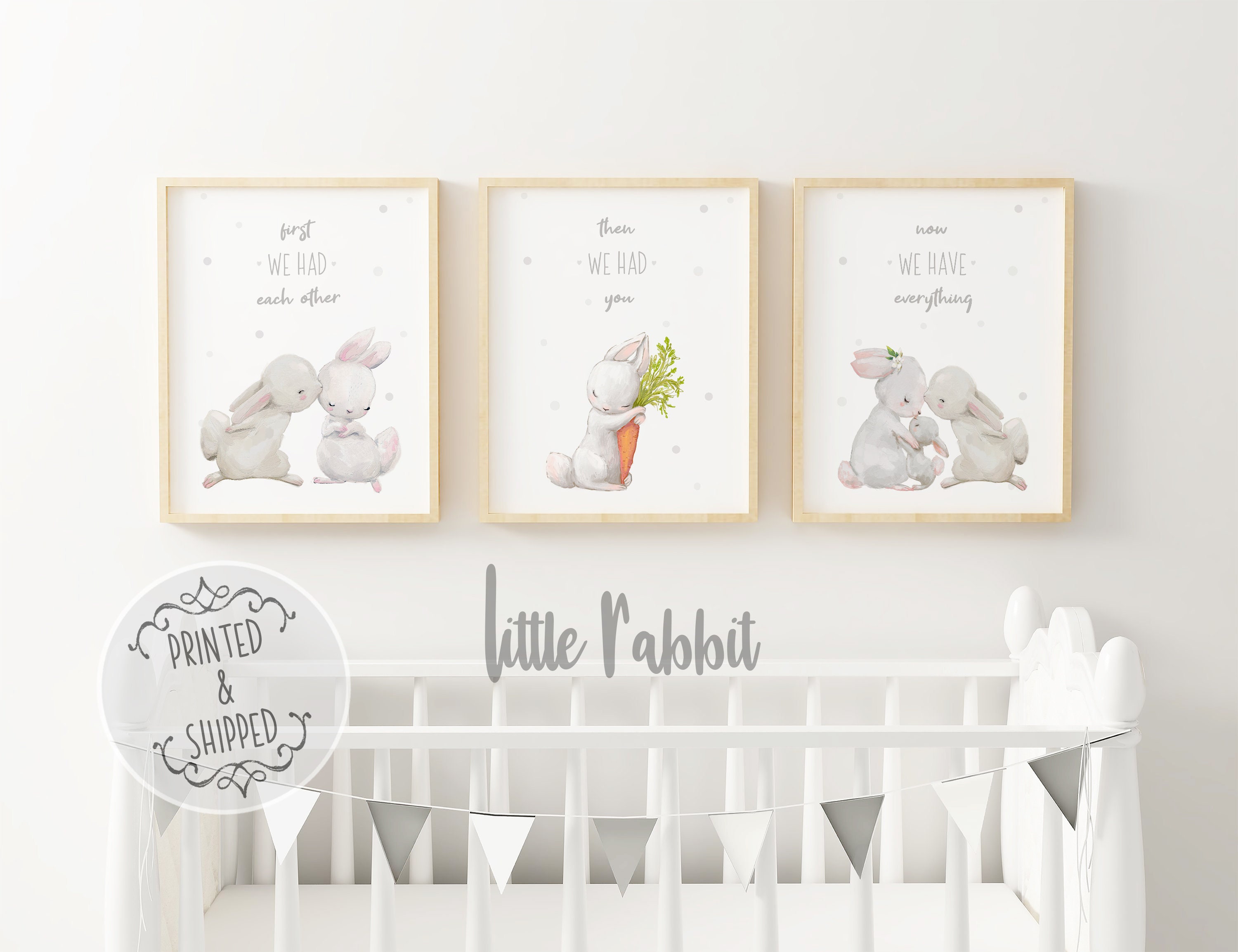 Nursery Rabbit Print Cute Rabbit Art Nursery Decor | Etsy