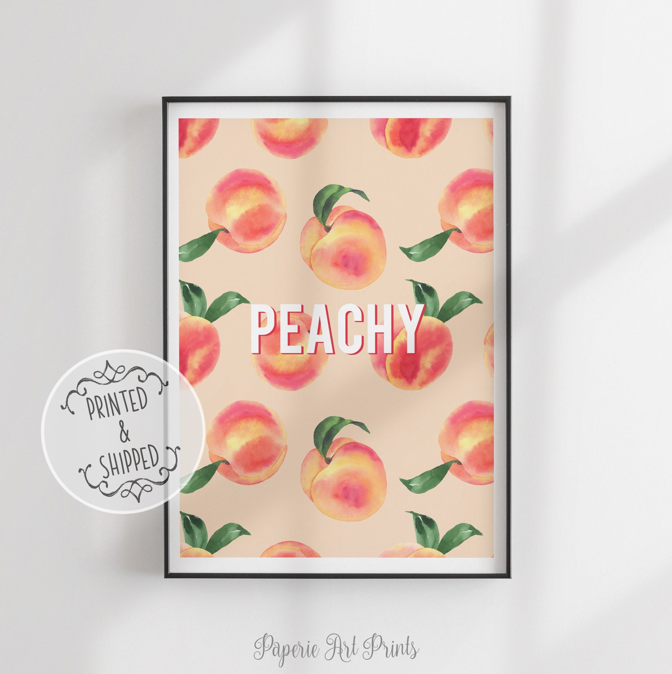 Peachy Print Peach Art Watercolor Peaches Fruit Art | Etsy