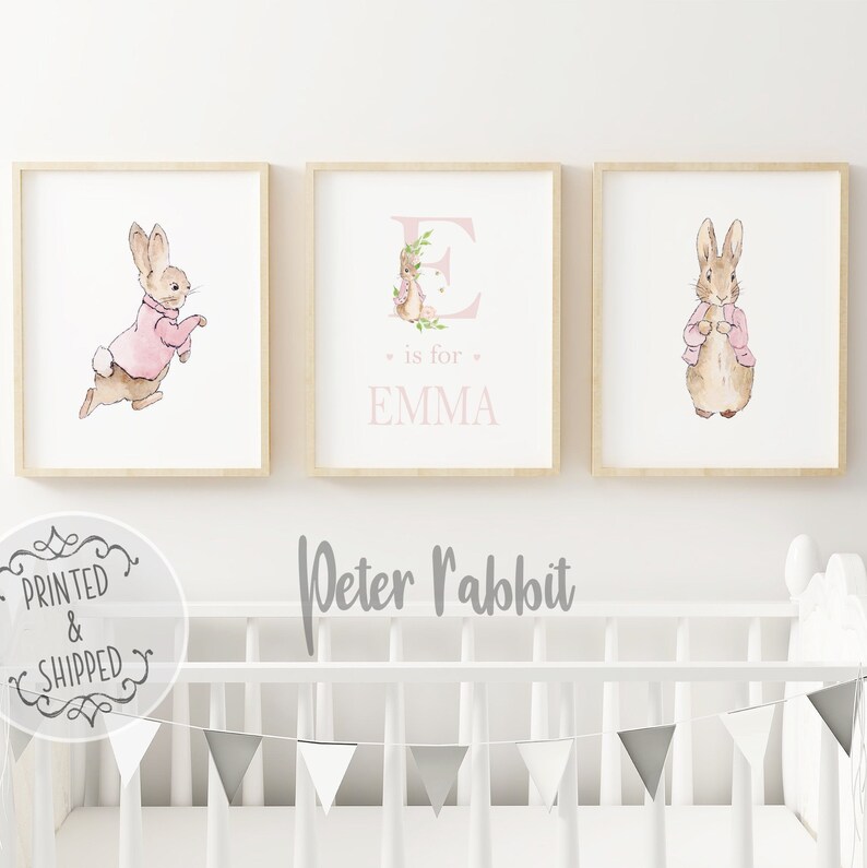 Peter Rabbit Nursery Prints Baby Name Print Peter Rabbit - Etsy