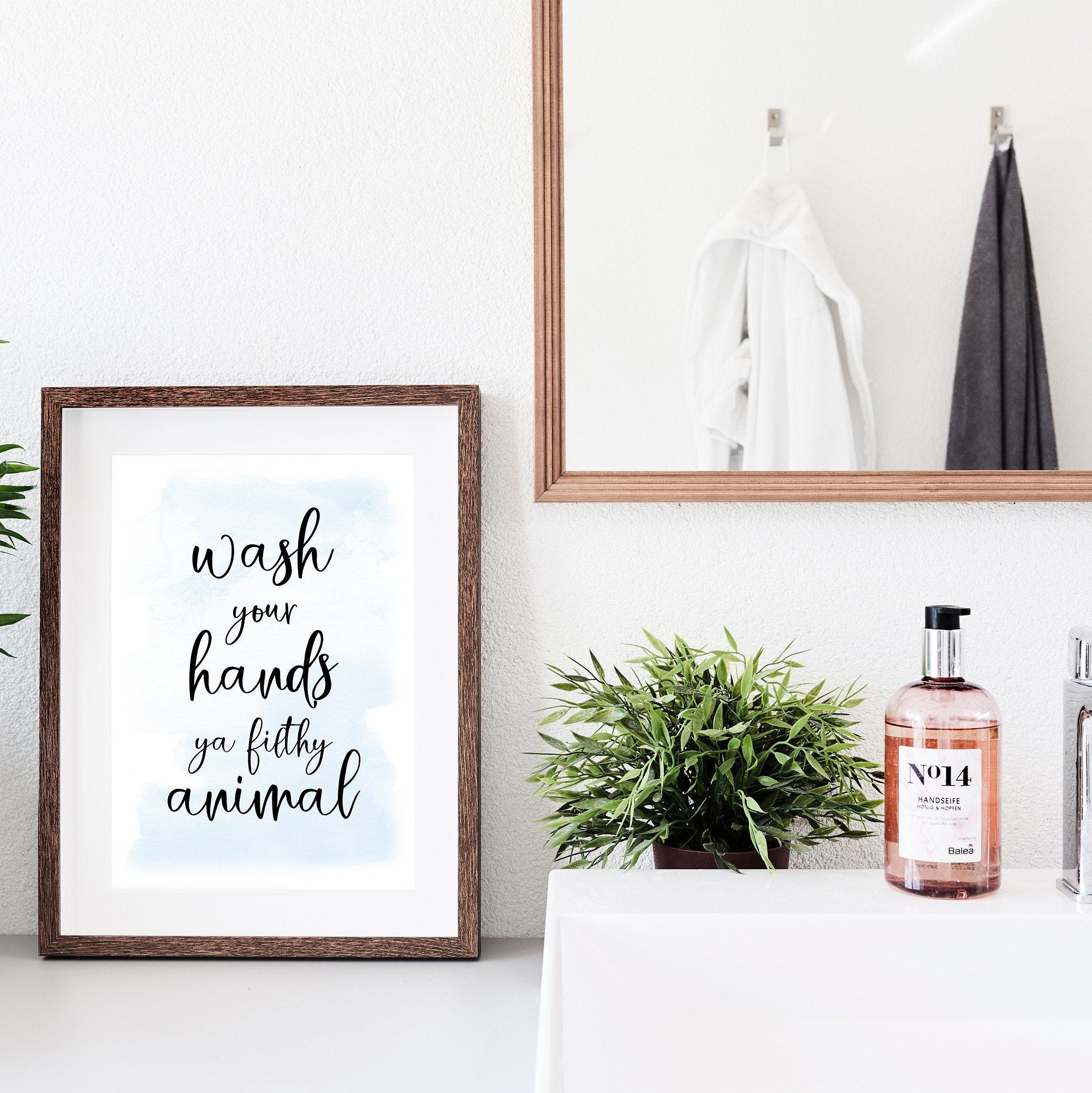 Wash Your Hands Ya Filthy Animal Sign Bathroom Print - Etsy UK