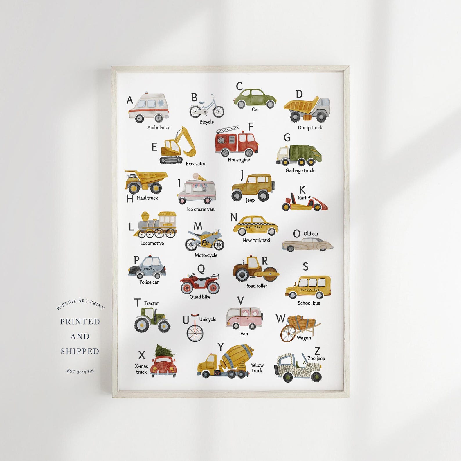 Transport Alphabet Print | Vehicles ABC | Classroom Print | Nursery ...