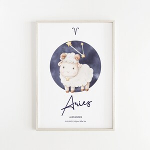 Baby Star Sign Print | Children's Zodiac Print | Birthday Prints ...