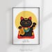 Maneki Neko Print | Lucky Cat Wall Art | Wall Decor | Japanese Print ...