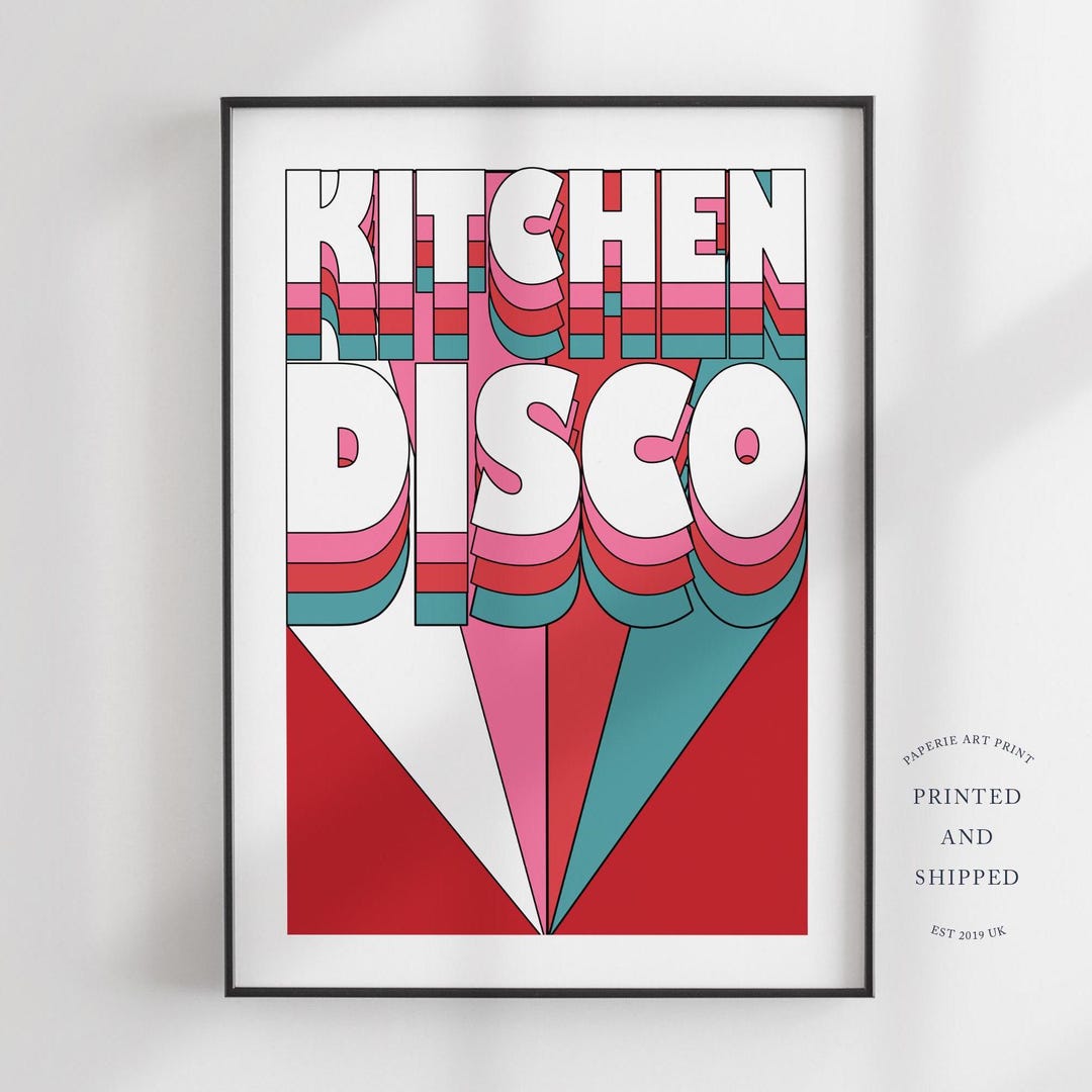 Kitchen Disco Retro Print | Wall Art Print | Retro Wall Art | Wall ...