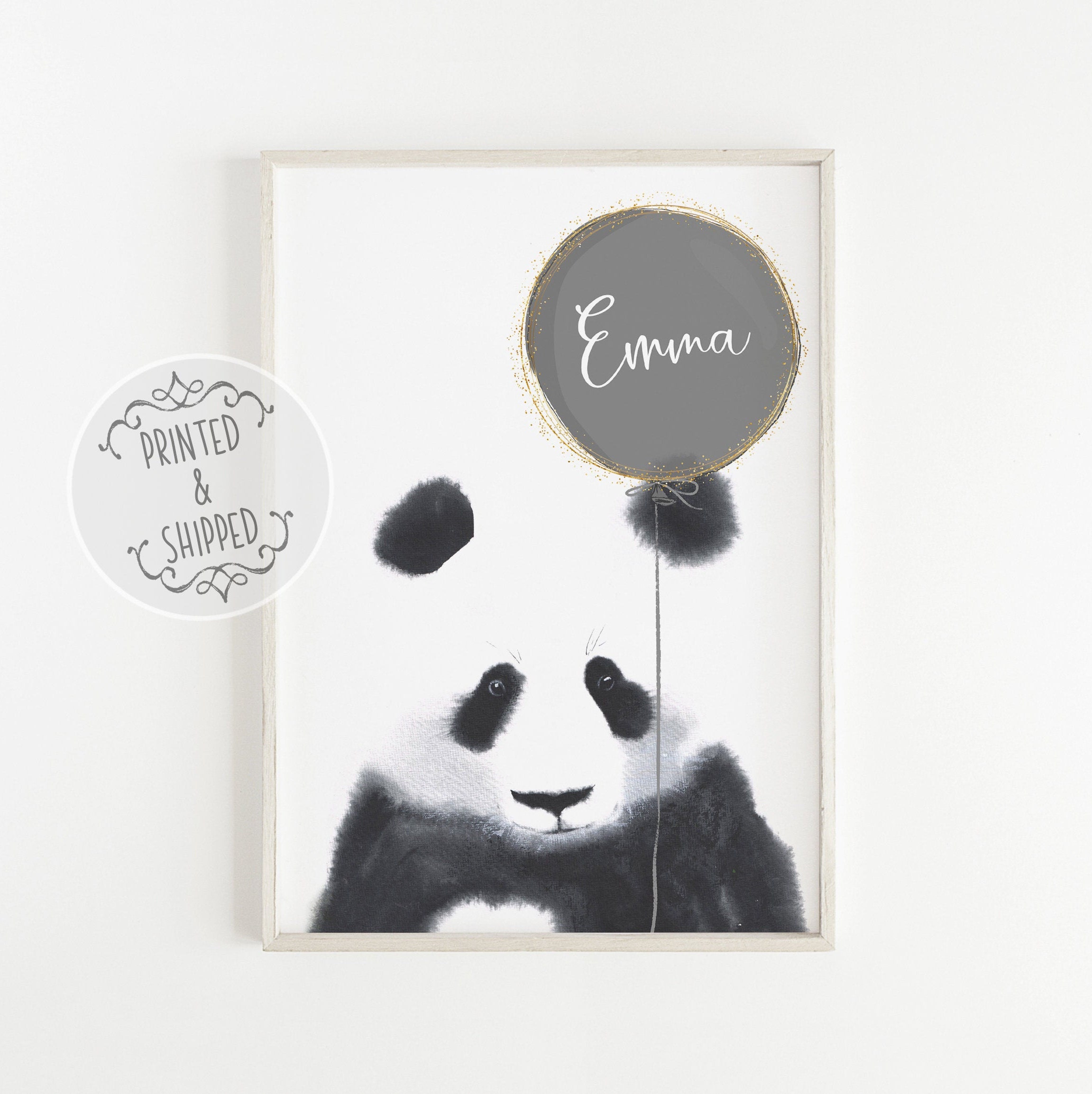 Panda Nursery Prints Baby Name Print Panda Nursery Decor - Etsy UK