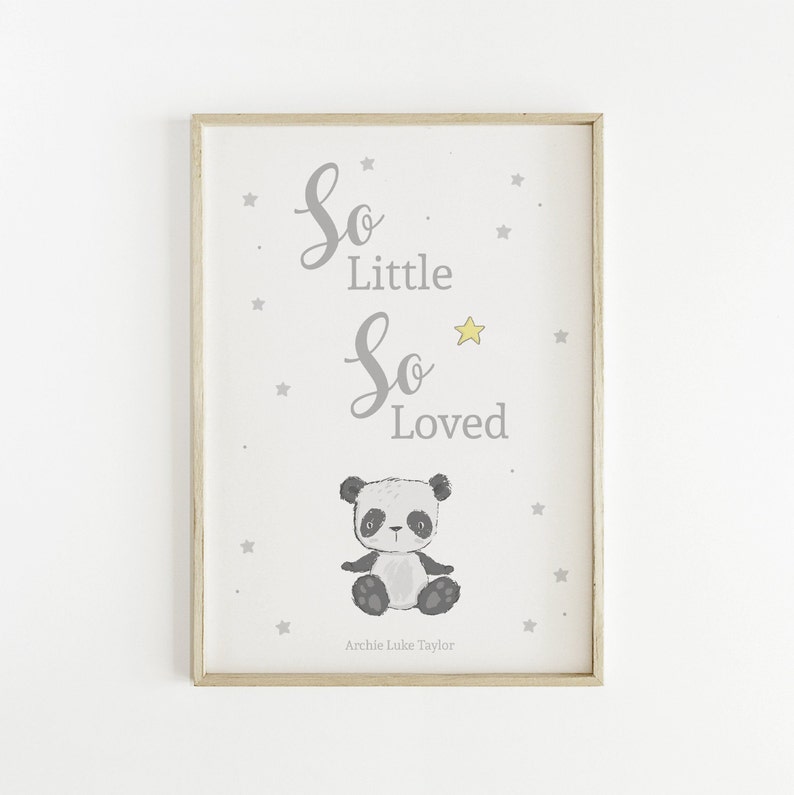 Panda Nursery Prints | Nursery Animals Art | Baby Name Print | so ...