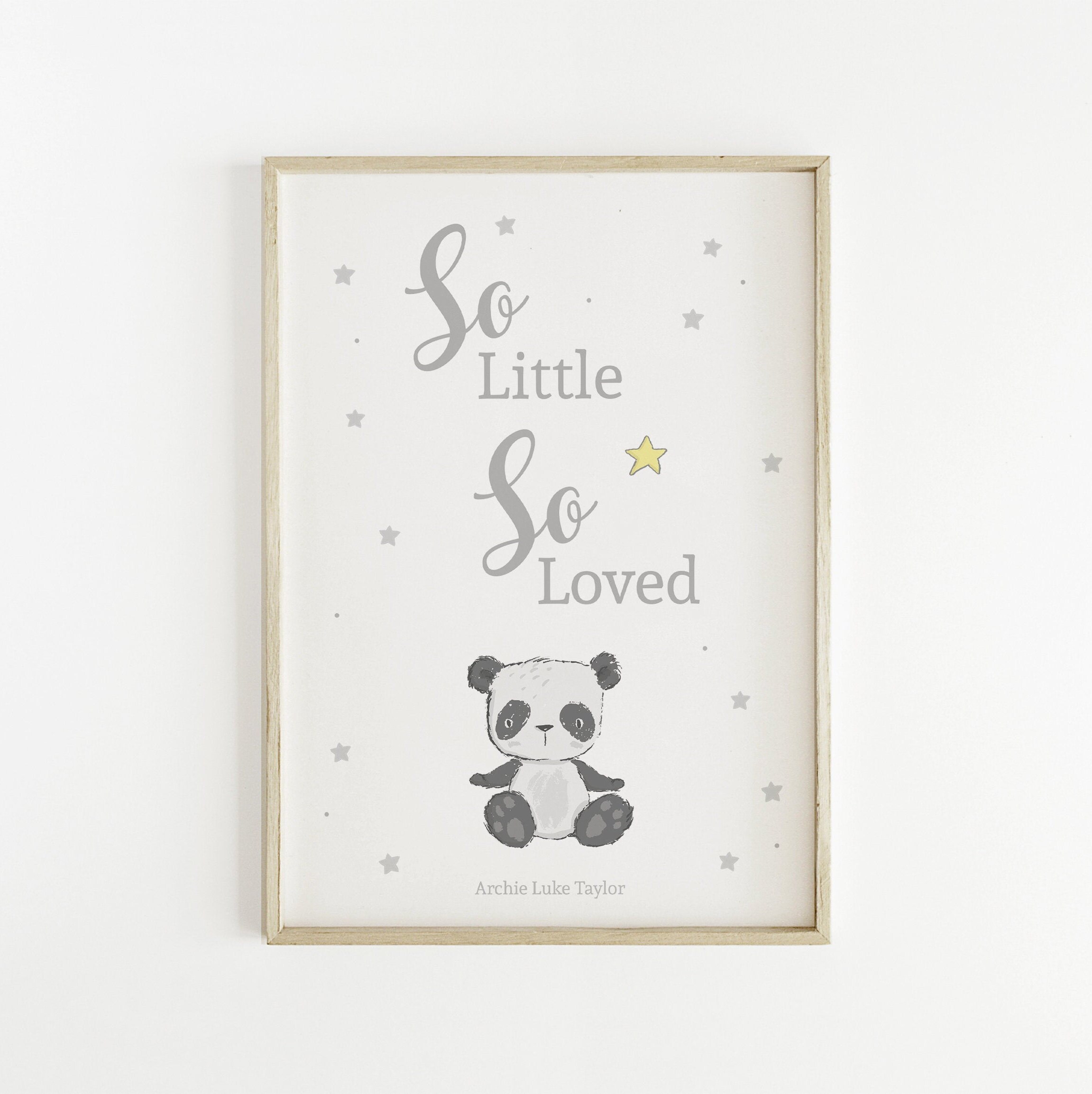 Panda Nursery Prints Nursery Animals Art Baby Name Print | Etsy