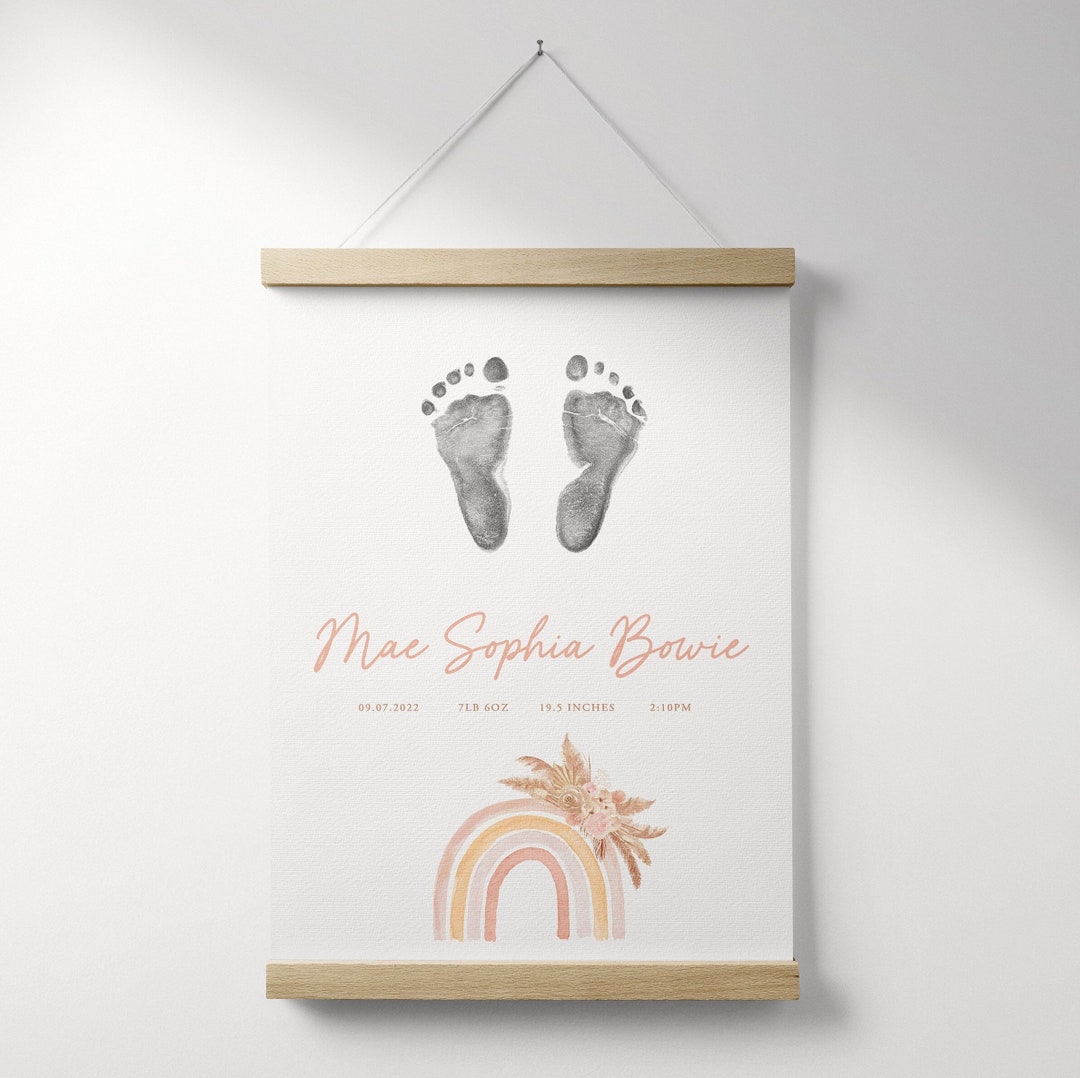 Personalised Baby Footprint Art | Keepsake Birth Print | New Baby Gift ...